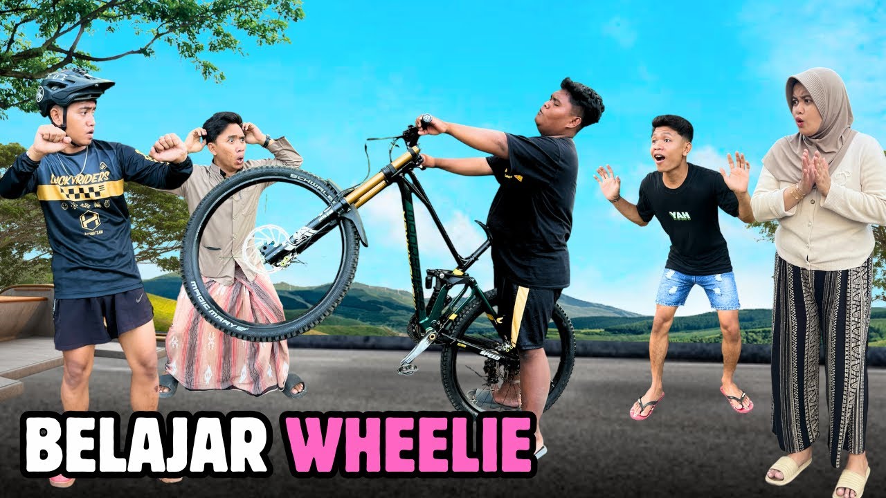 HAYMIN AJARI CARA BELAJAR WHEELIE SEPEDA!!! - YouTube