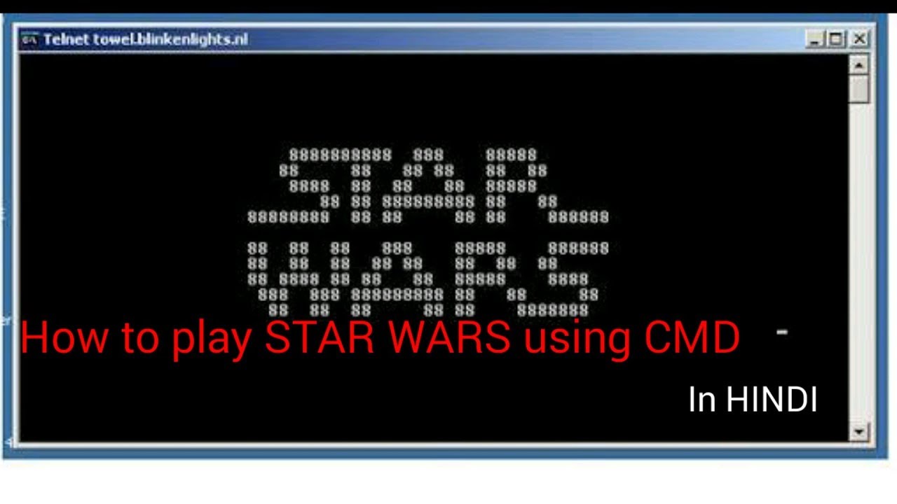 How to play star wars using cmd In windows xp / 7/ 8/10 - YouTube