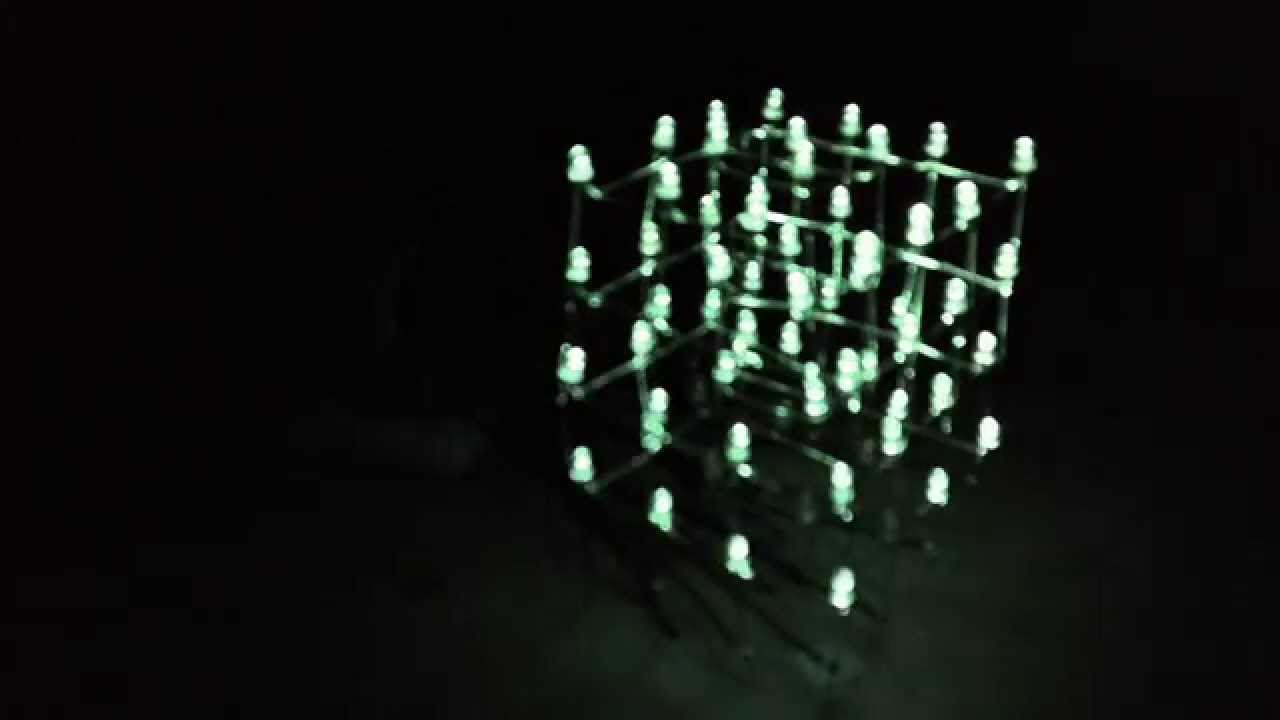 My own LED Cube 4x4x4 with ATtiny85 - YouTube