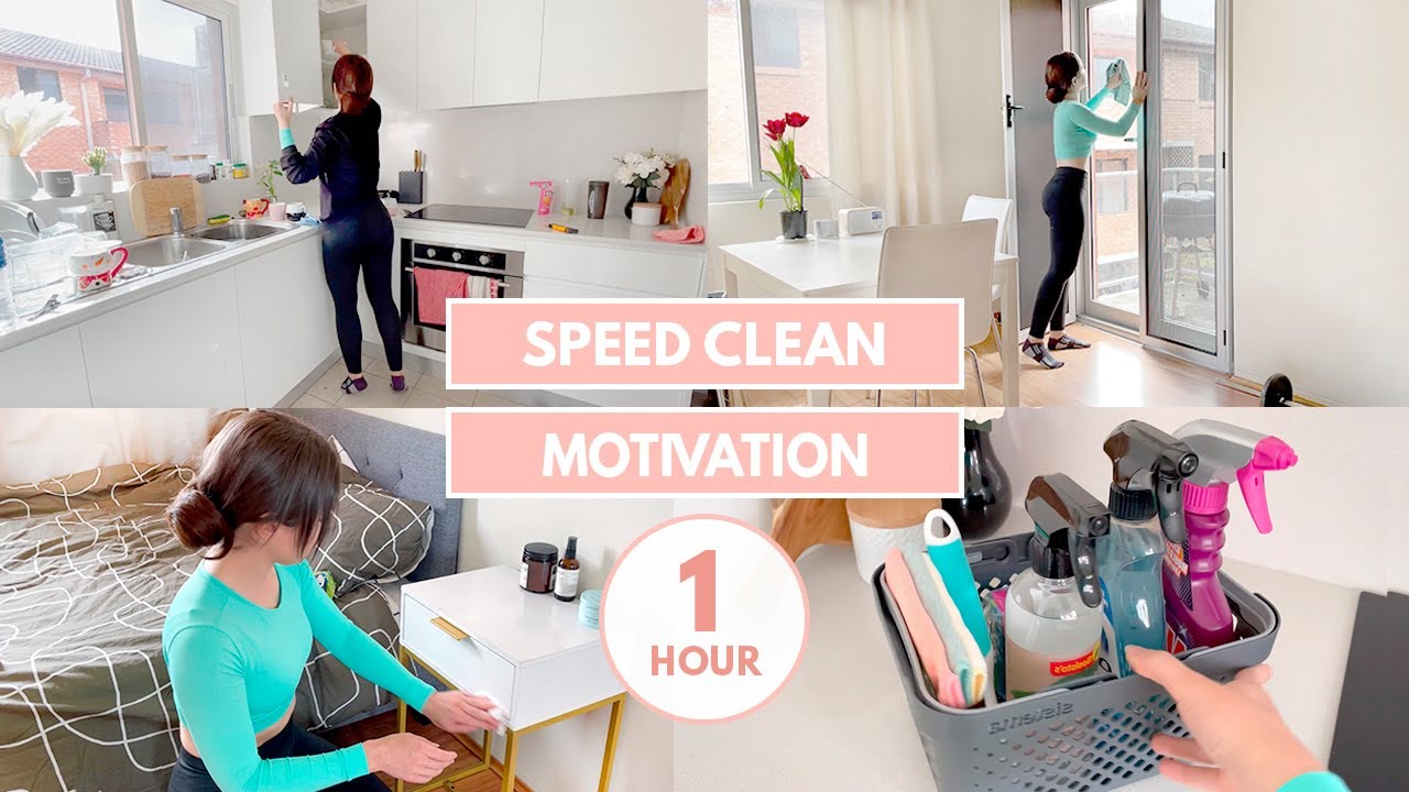 CLEAN WITH ME speed cleaning motivation, whole apartment in 1 hour ...
