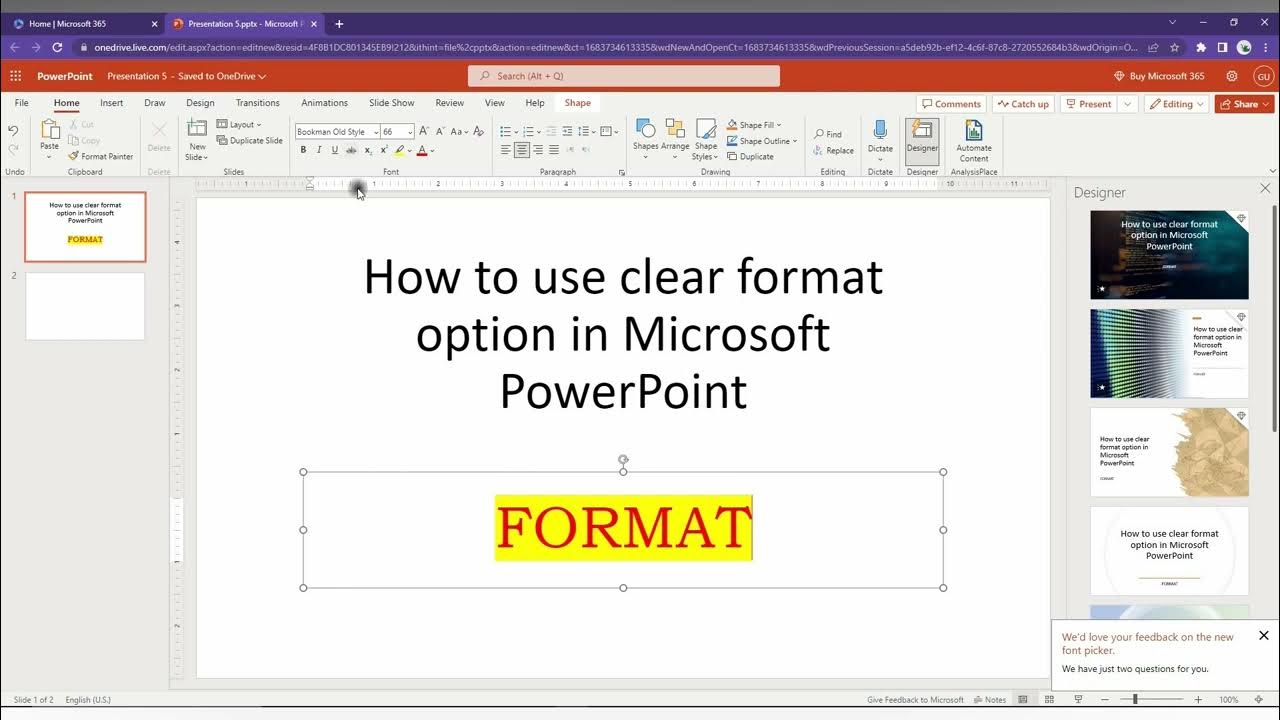 How to use clear format tool in Microsoft PowerPoint | microsoft powerpoint tutorial - YouTube