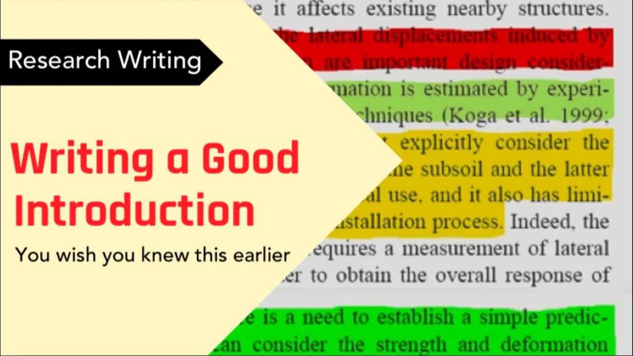 Research paper: Writing a Good Introduction - YouTube