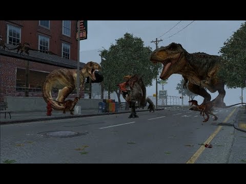 Gmod Jurassic Dinosaur City Free for All NPC Battle - YouTube