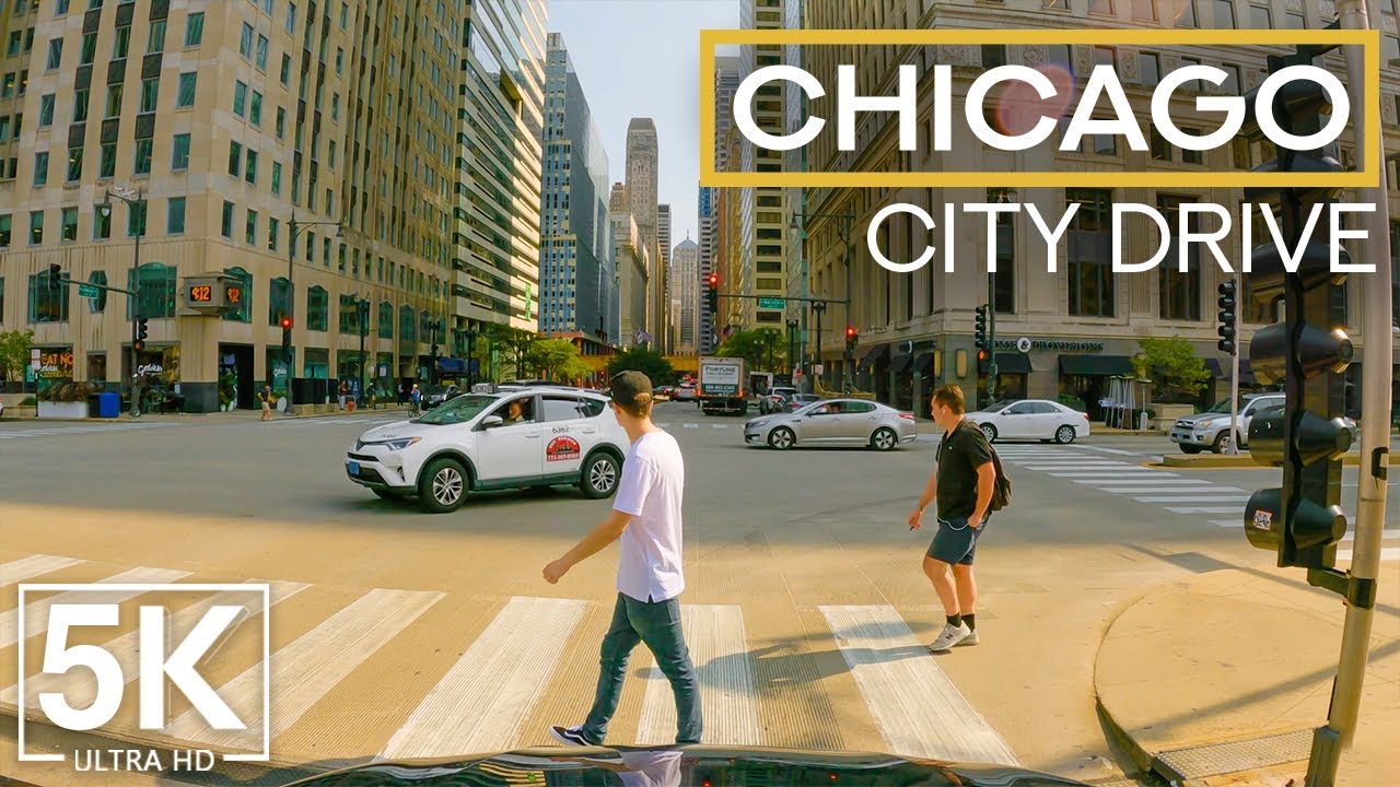 5K Discovering Roads of Downtown Chicago - 3 HRS City Drive Video with ...