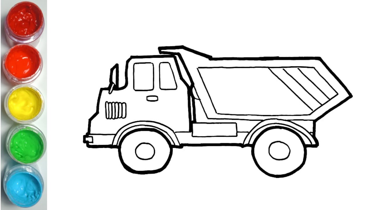Menggambar dan mewarnai Truk. | How to draw and color a Truck. - YouTube