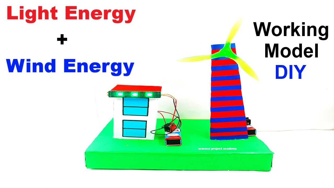 light and wind energy working model for science project exhibition diy ...