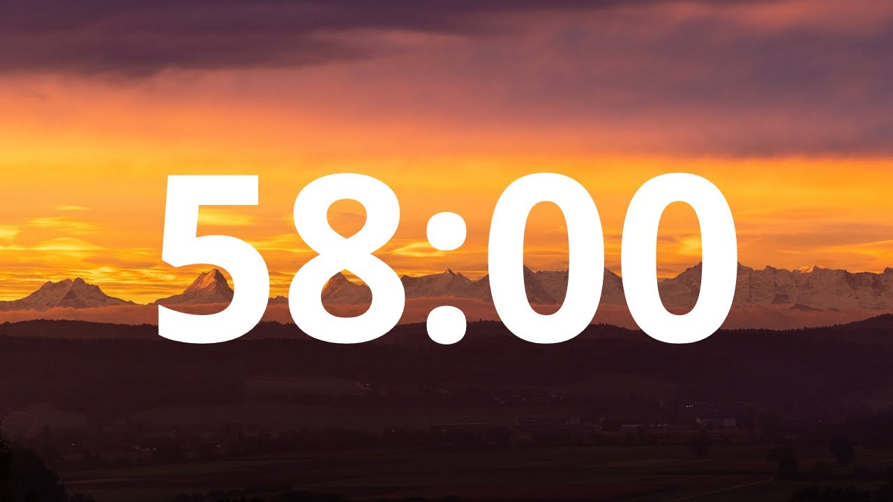 58 Minute Countdown Timer With Alarm (Simple Beep) - YouTube