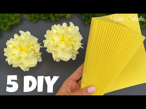 🌸 5 Easy DIY Napkin Flower Ideas | Tissue Paper Craft for Beginners 🌸