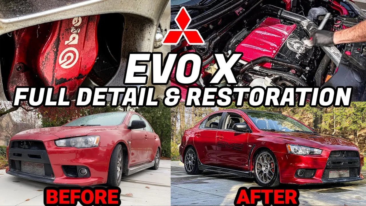 Can This Abandoned Evo Be Cleaned? Car Detailing Restoration of A Mitsubishi Evolution X - YouTube