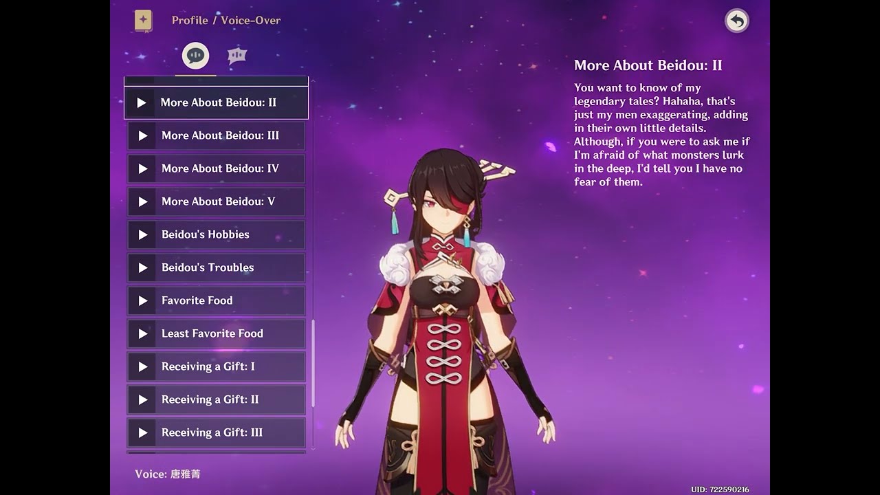 Beidou's Chinese voice lines | Genshin Impact - YouTube