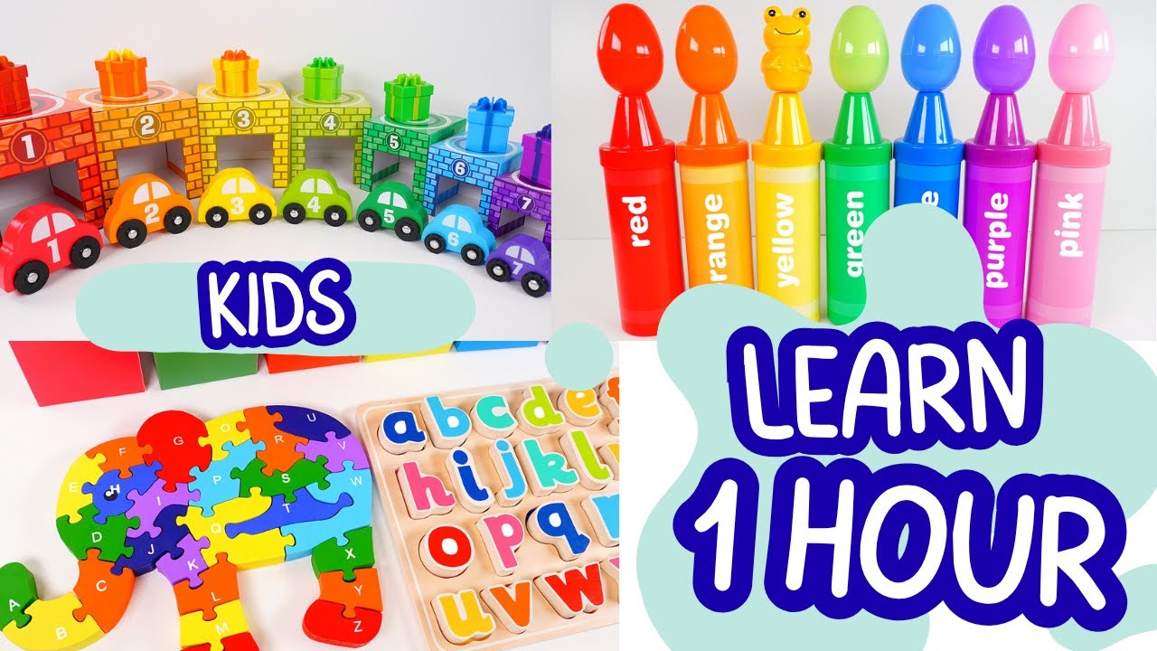 1 Hour Learning Video for Kids | Learn ABCs, Numbers, Colors & Animals ...