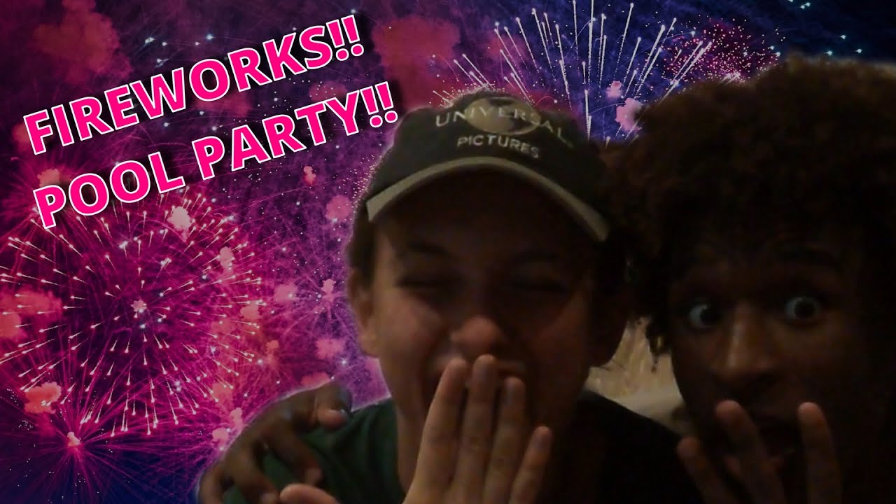 4th Of July Pool Party!!! Fireworks were insane!!! - YouTube