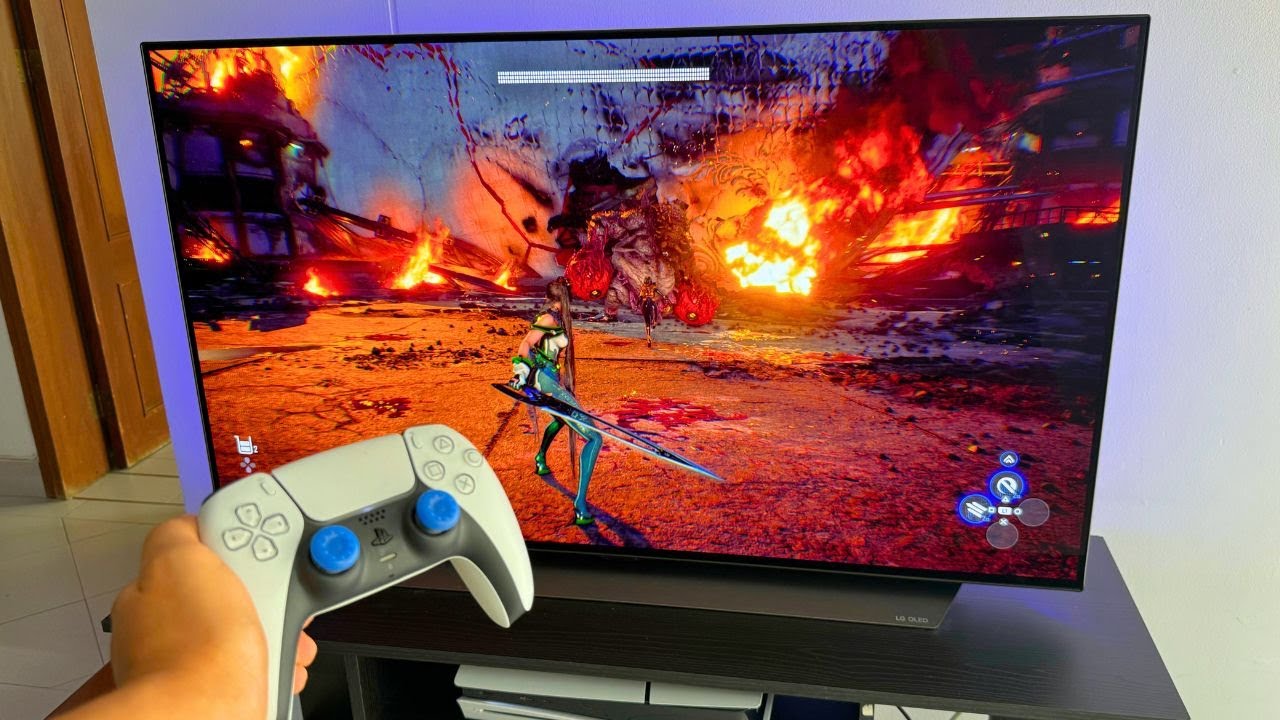 LG OLED C2 + Stellar Blade PS5 Slim Gameplay 4K 60hz FPS Test (Best ...