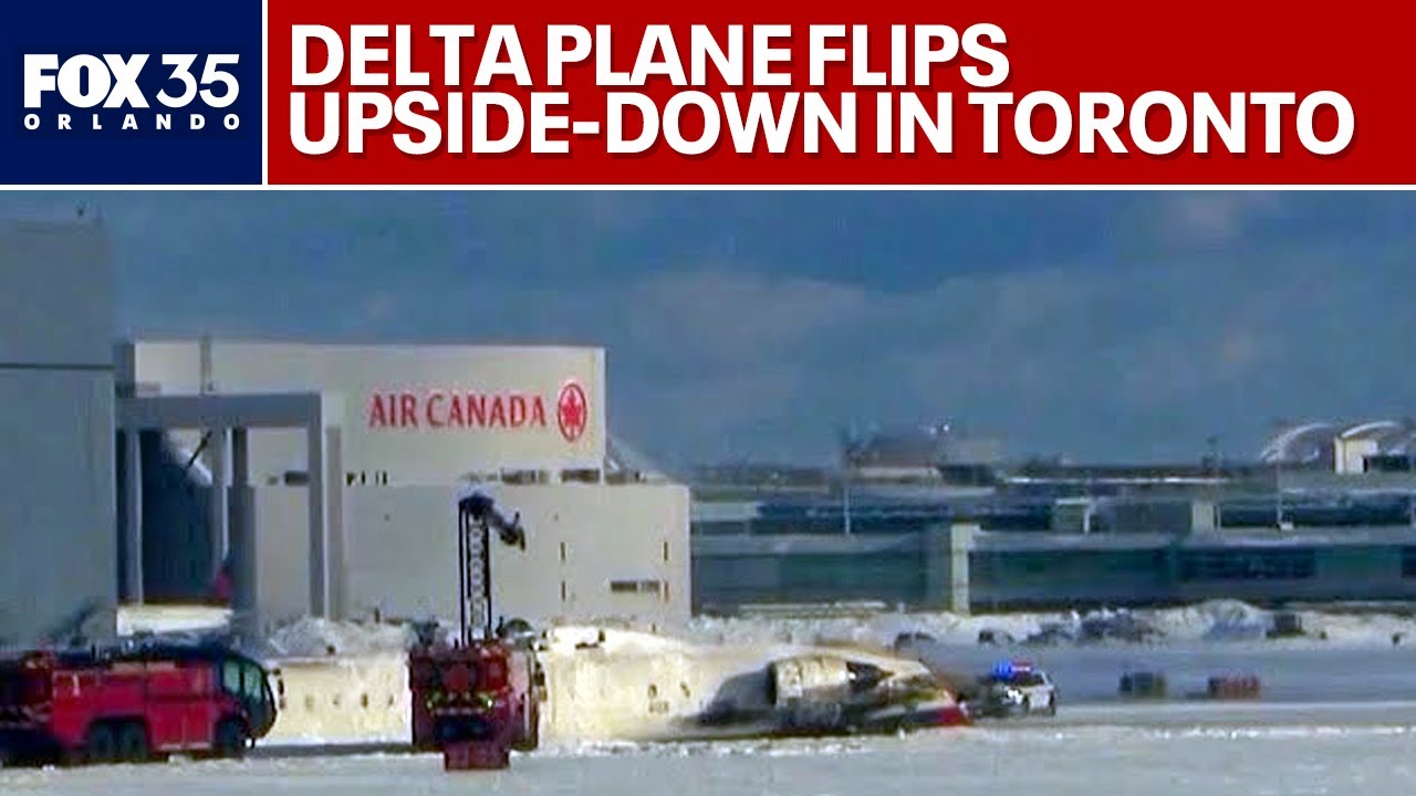 Delta passengers survive after jet flips upon arrival in Toronto - YouTube