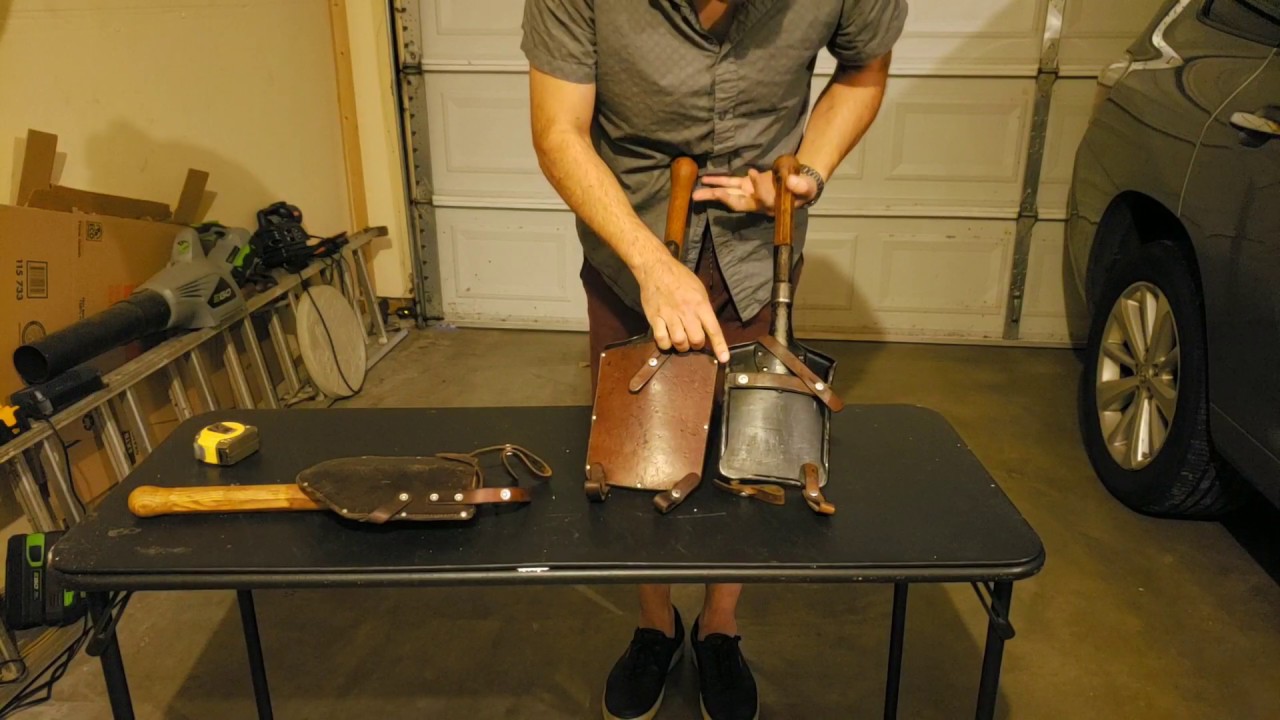 Swiss Army Surplus Fighting Shovels ( entrenching tools ). Side-by-side ...