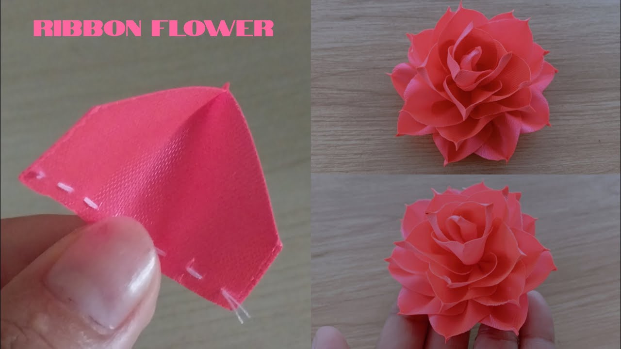 Instructions for making roses with ribbon | How to make flowers easy ...