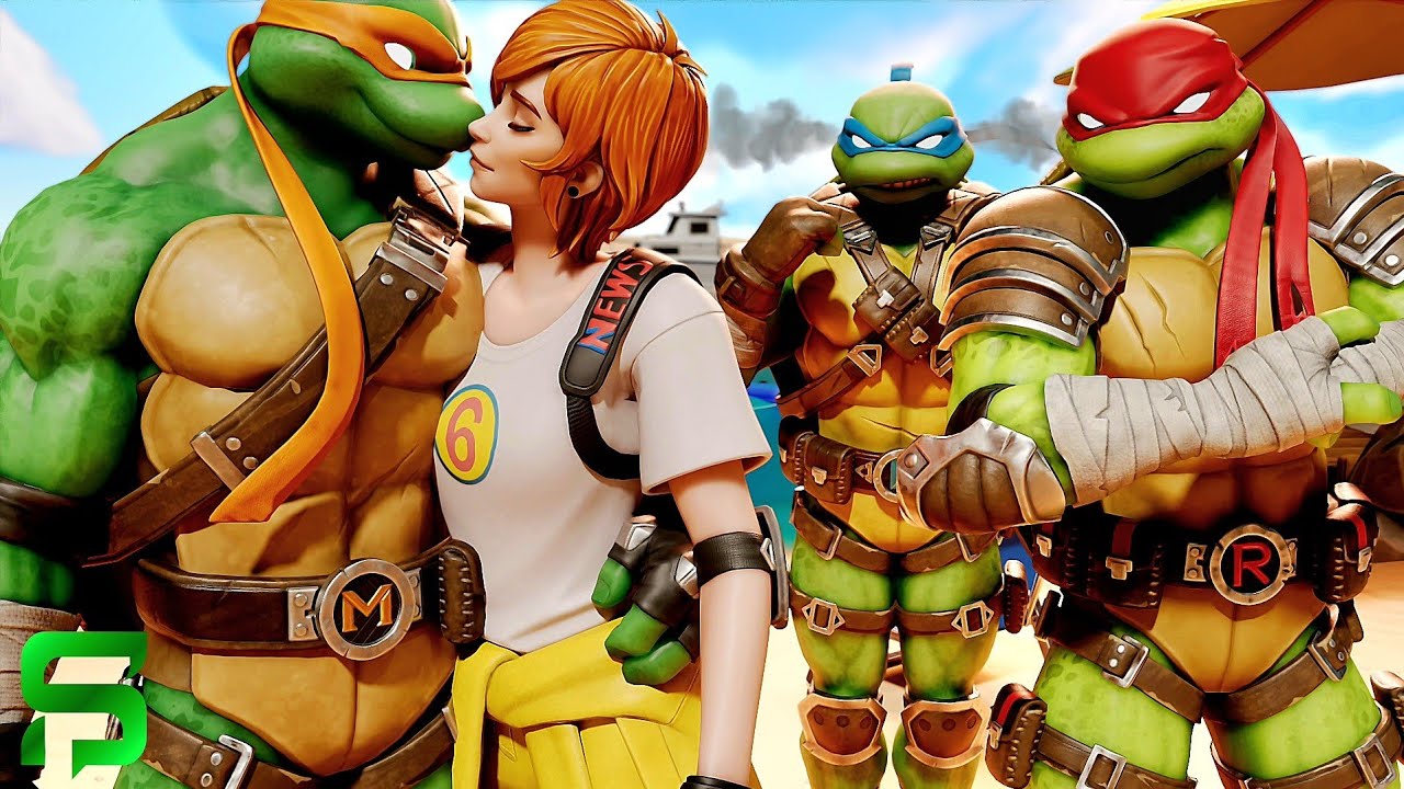 Teenage Mutant Ninja Turtles: Play KISS Chasing with GIRLS in LOVE.. Fortnite - YouTube