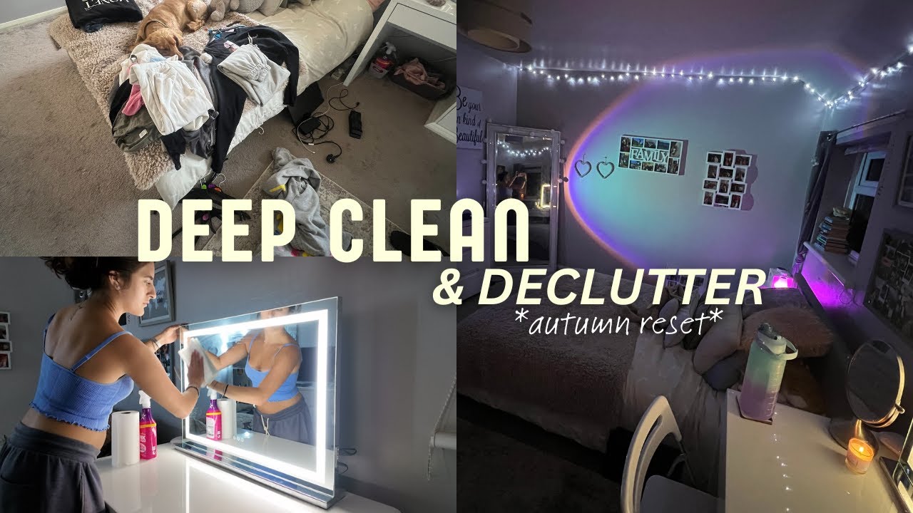 DEEP CLEANING MY ENTIRE ROOM 🧼| closet cleanout, reorganising & full ...