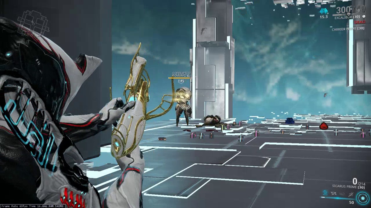 [Warframe] Sicarus riven 2 vs Corrupted heavy gunner Bombard - YouTube