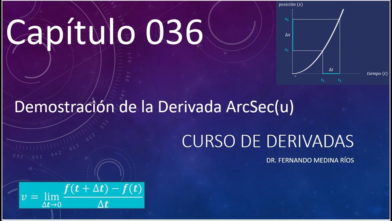 Demostración de la derivada de ArcSec u (Curso de Derivadas Cap. 036 ...