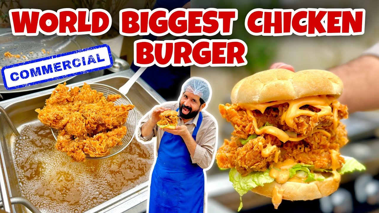 BaBa G Made World Biggest Chicken Burger 🍔 - Mighty Zinger Burger ...