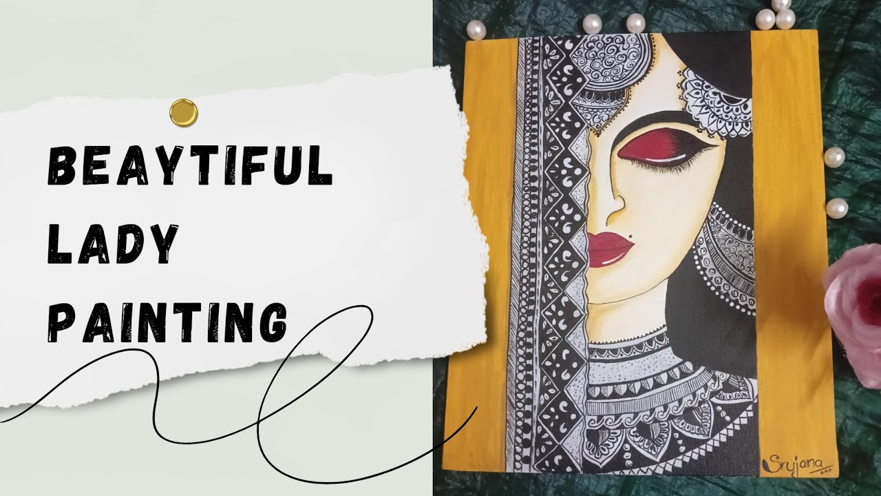 Beautiful Lady Painting using Acrylic Colors - YouTube