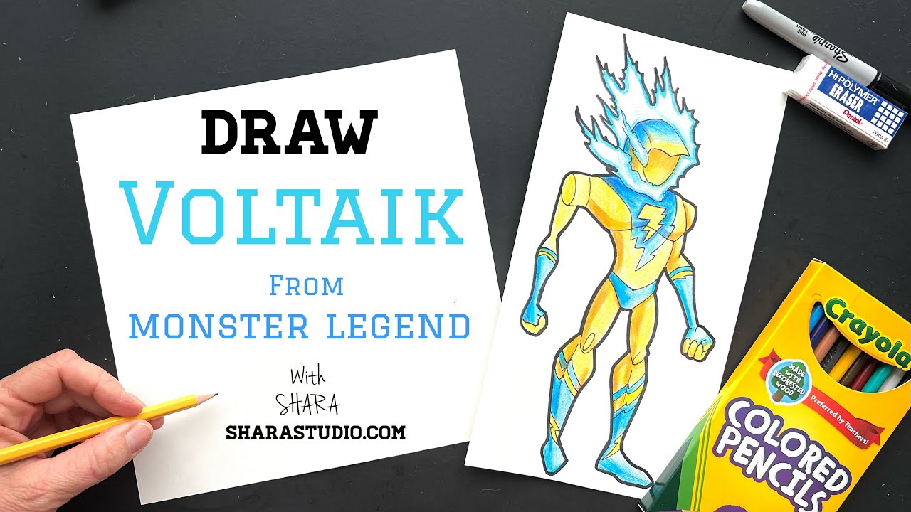 How to draw Voltaik from monster legend - YouTube