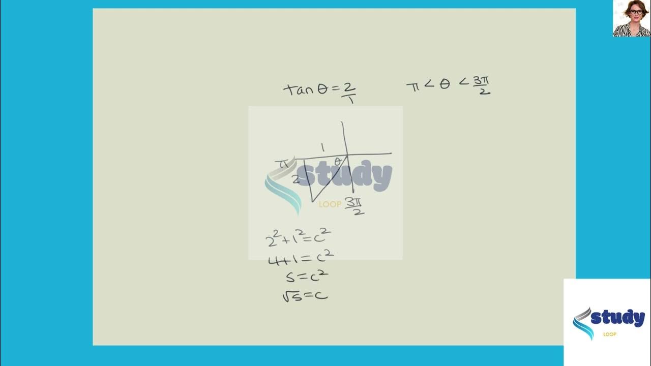 [Math] If tan theta = 2 and pi theta 3pi2, then find and simplify sin ...