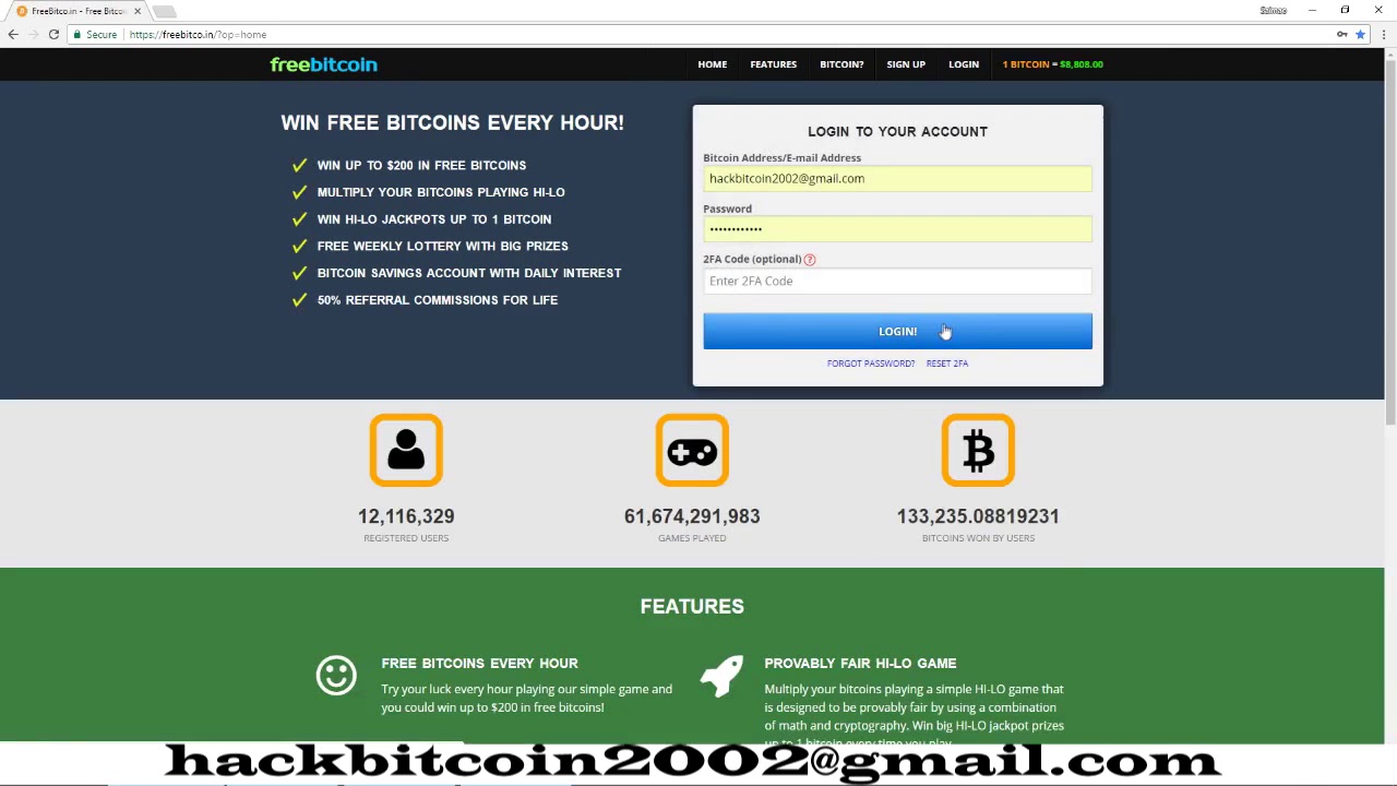 Freebitcoin Hack Script 5.72981033 BTC 100% Win 2019 proof of payment - YouTube