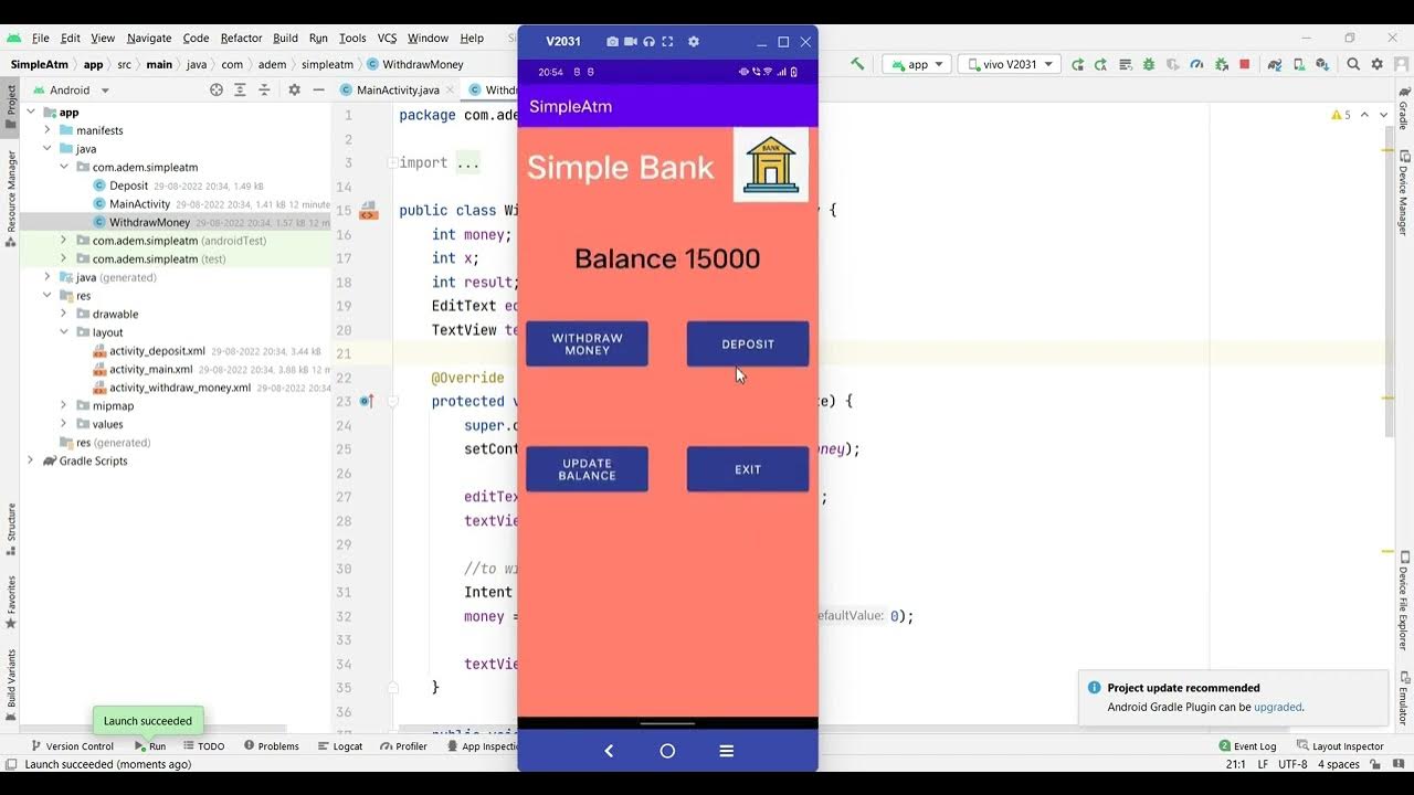 ATM Management System Project | ATM Software Project in Android with ...