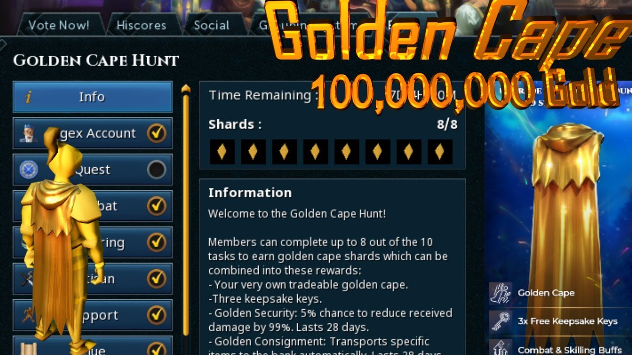 How to get the Golden Cape RuneScape RS3 Full Guide - YouTube