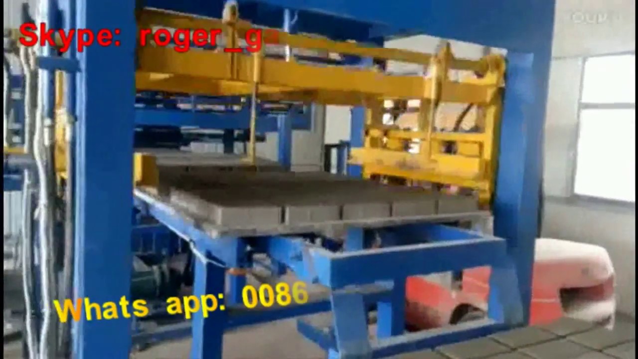 automatic hydraulic system concrete block packing machine - YouTube