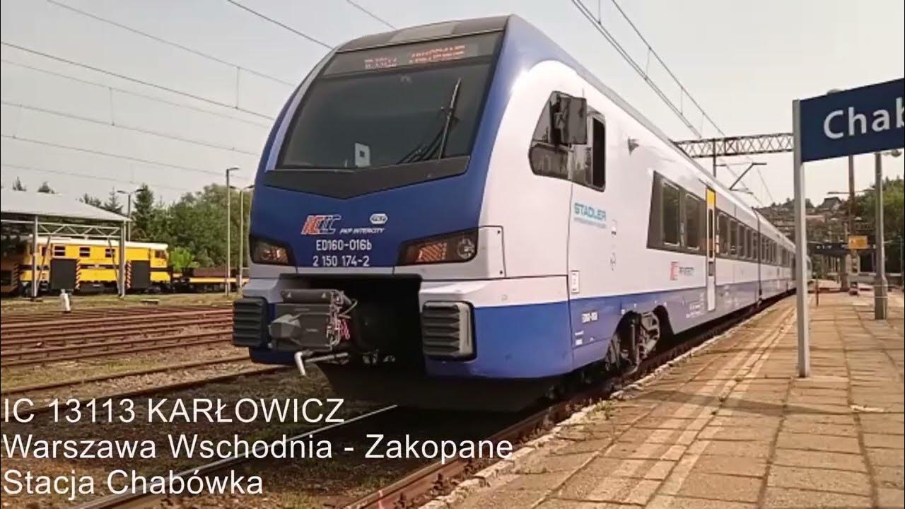 Pociąg IC 13113 Karłowicz odjazd ze stacji Chabówka. - YouTube