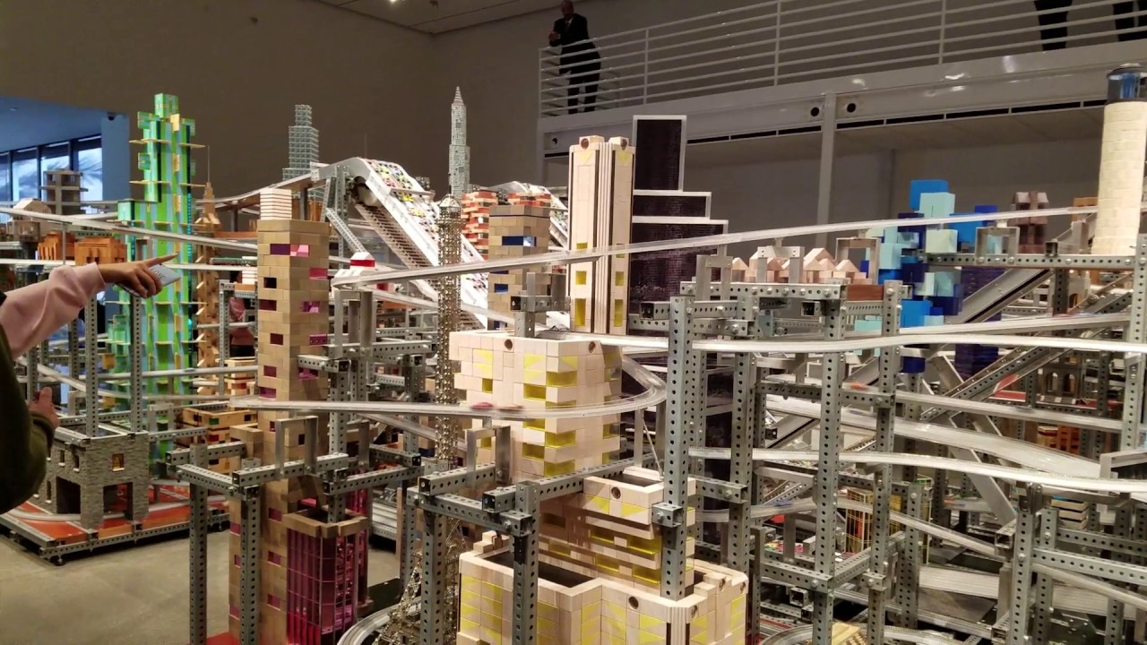 Admiring the whizzing cars of Metropolis II at LACMA - YouTube