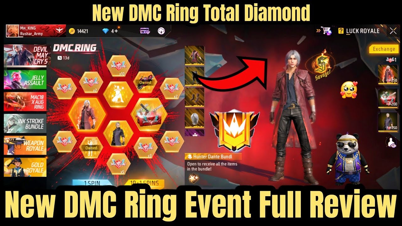 FREE FIRE NEW RINK EVENT TOTAL DIAMOND | NEW DMG RING EVENT FULL REVIEW ...
