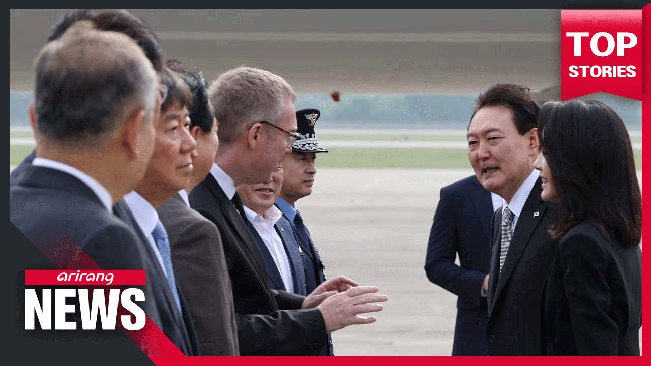 President Yoon departs for London to attend Queen's funeral - YouTube