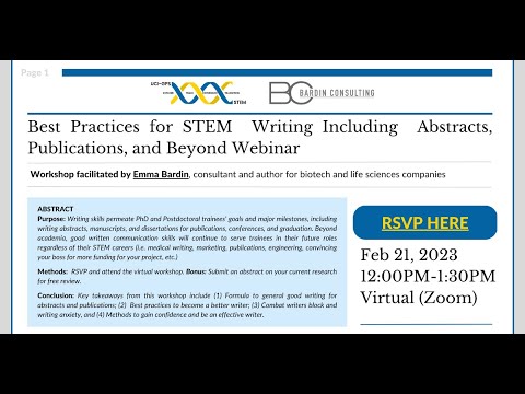 Best Practices for STEM Writing Including Abstracts, Publications, and ...