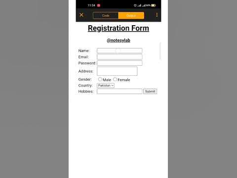 simple html registration form | how to create html registration form ...