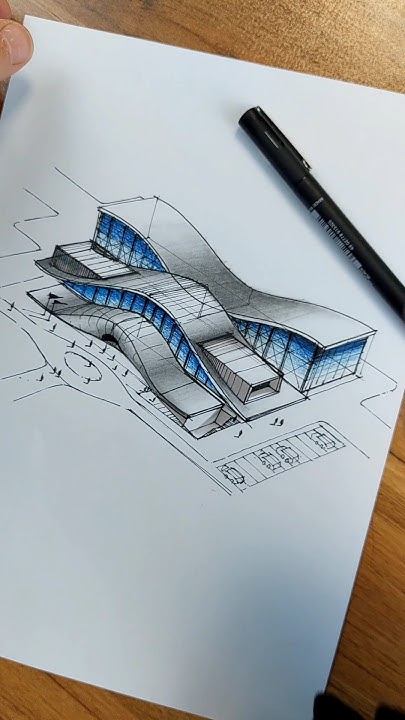 Let's Draw a building with #Curves, #architecturedrawing #sketch # ...