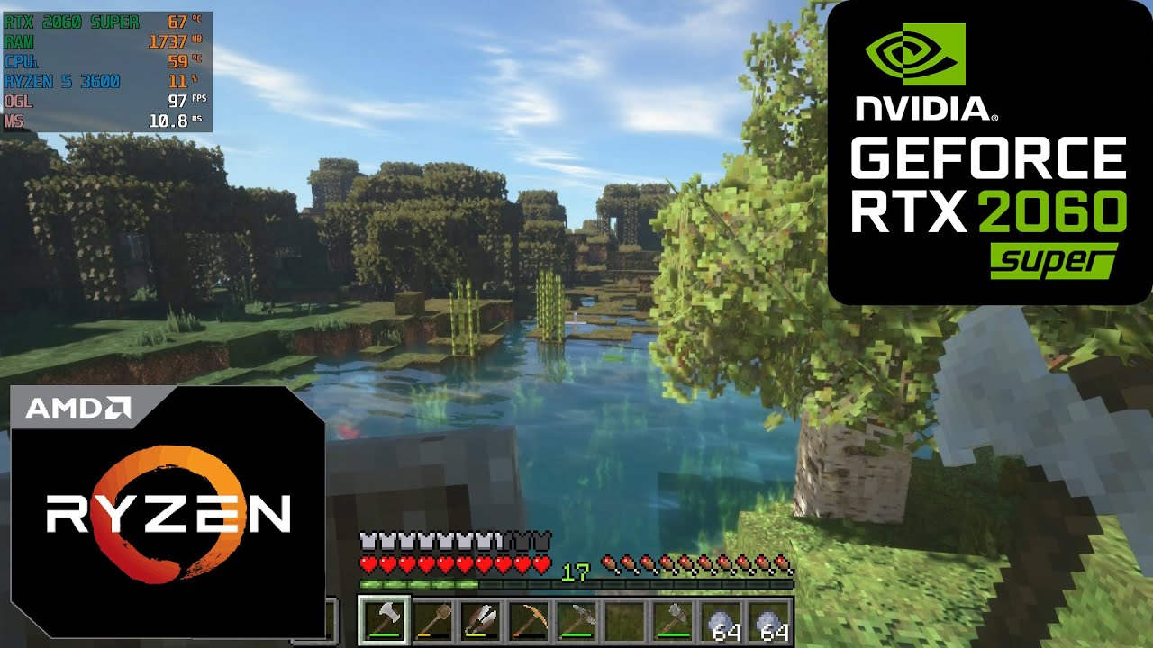 RYZEN 5 3600 + RTX 2060 SUPER 8 GB MAXIMUM SETTINGS | Minecraft ...