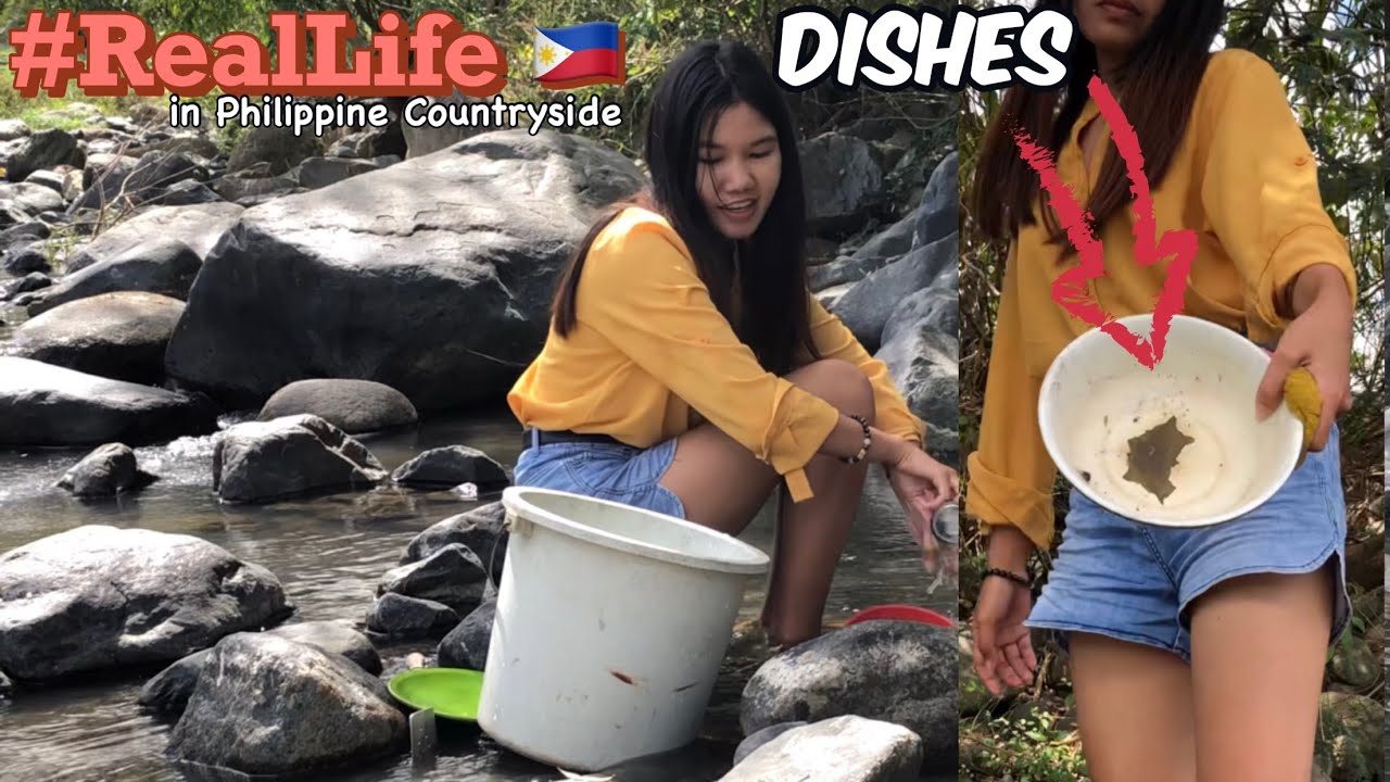 🇵🇭 HOW FILIPINA LIVE IN PHILIPPINE COUNTRYSIDE, WASH THE DISHES IN THE ...
