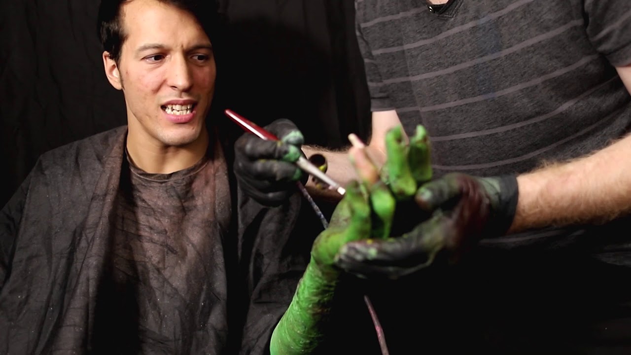 How to apply foam latex hand prosthetics - YouTube