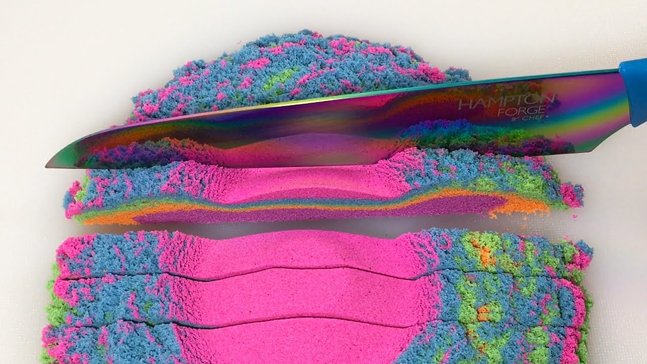 Very Satisfying Kinetic Sand Cutting Compilation Video #14 Sand Tagious ...