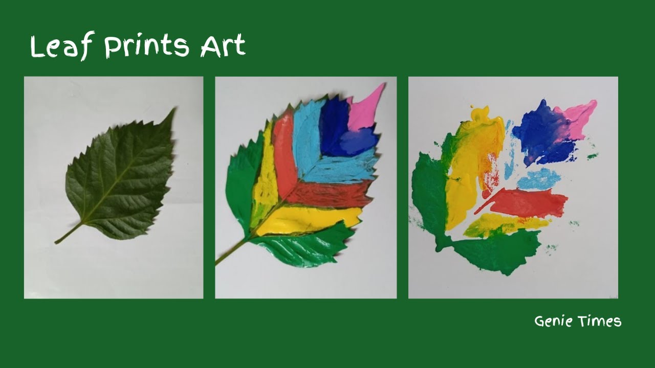 Leaf Print Art #relaxing #satisfying #colours - YouTube