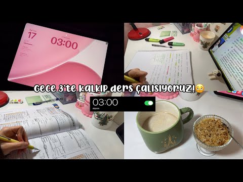 Gece 3’te kalkıp ders çalışma günlüğüm! 🫧 Ders vlog, study vlog, yks, lgs.. 