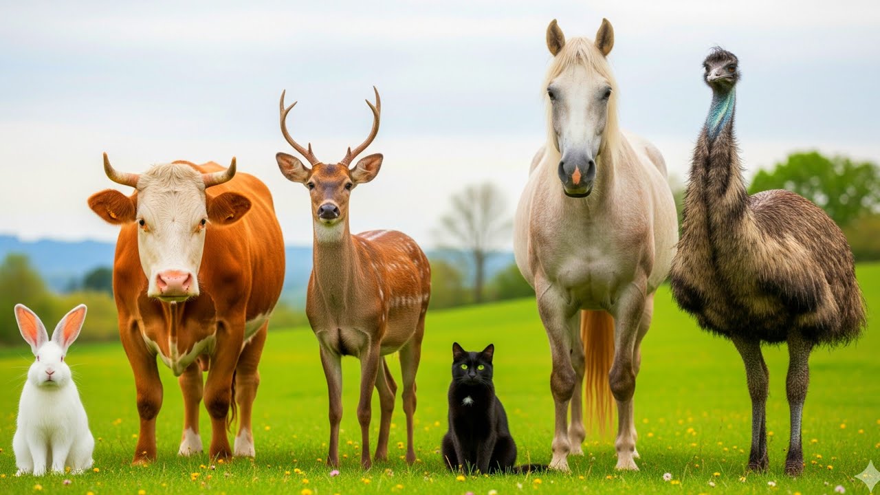 Moments of Cute Little Farm Animal Sounds - Cow, Rabbit, Deer, Cat ...