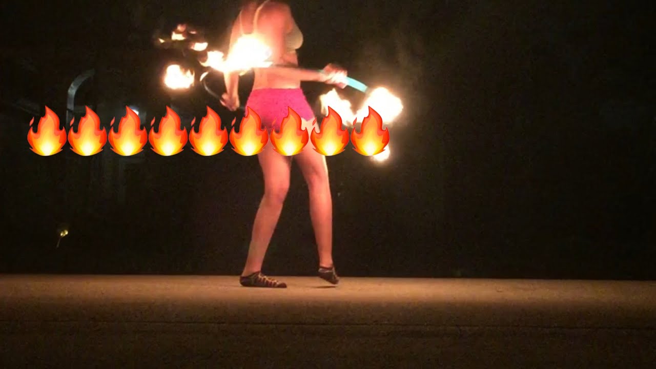 Fire hula hooping! - YouTube