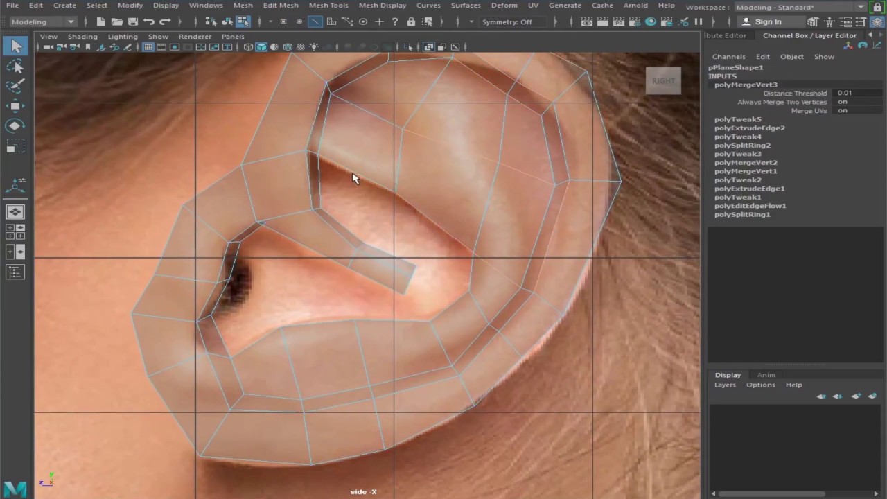 Human Ear Modeling In Autodesk Maya Chapter 2 Human Ear Maya Model Images