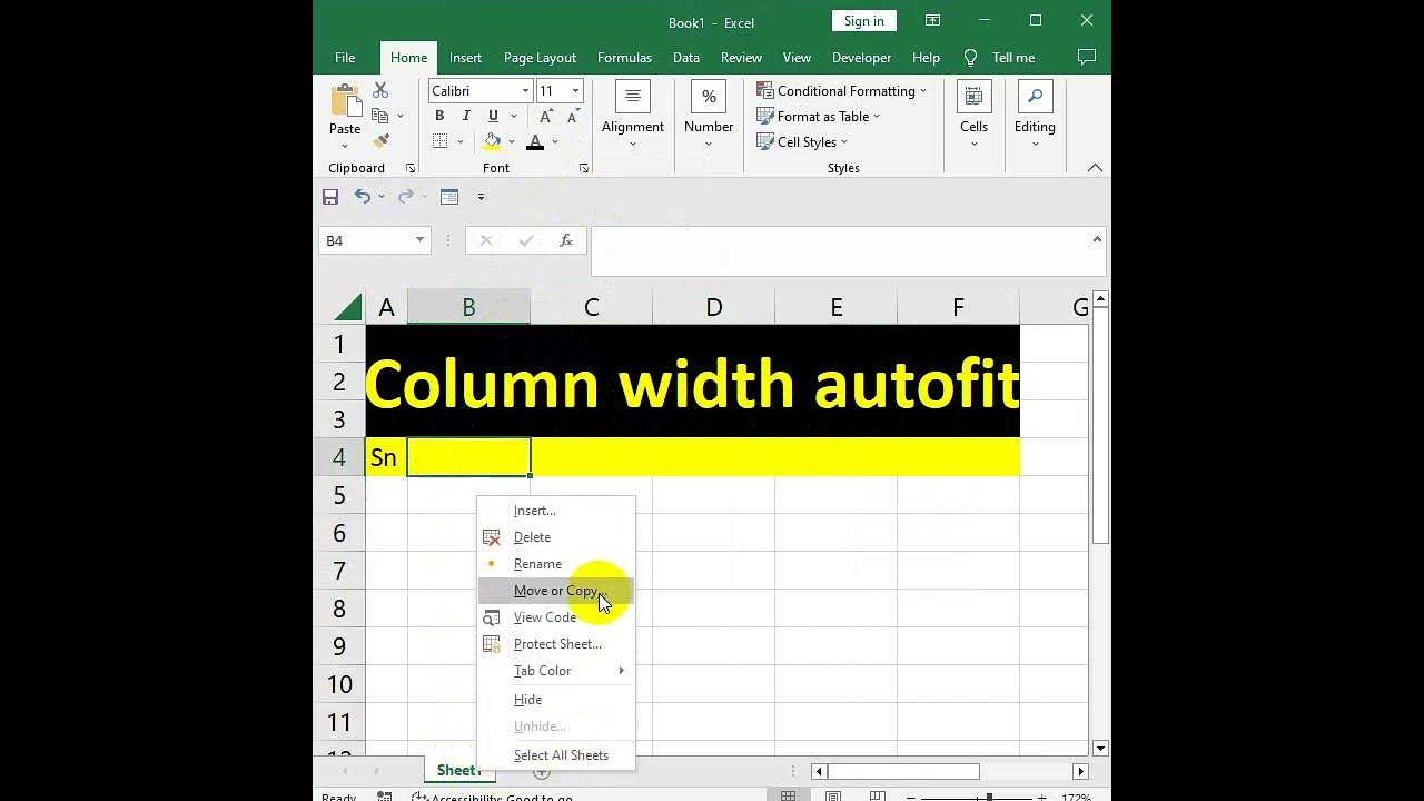 How to Automatically Adjust Column Width in Excel - YouTube