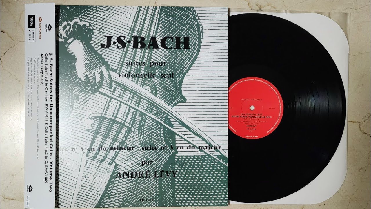 [LP, mono] ANDRÉ LÉVY (앙드레 레비), BACH Cello Suite No.5 in C minor, BWV ...